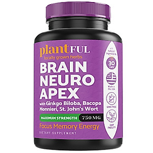 Nootropic Brain Supplement For Focus, Energy, Memory & Clarity Booster | Fast Absorption Brain Vitamins For Adults – Nootropics Pills With Ginkgo Biloba, St Johns Wort, Bacopa Monnieri