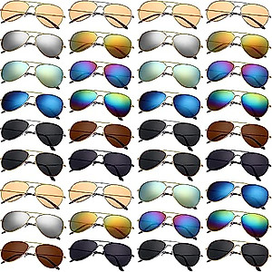 Mepase 36 Pairs Classic Sunglasses for Men Women Driving Sun Glasses Lightweight for UV Protection Fishing Shopping Travel (Dark Color)