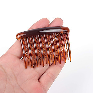WBCBEC 18 Pieces Plastic Teeth Hair Combs Tortoise Side Comb Hair Accessories for Fine Hair