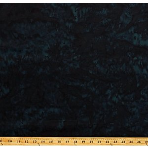 Cotton Batik Bali Watercolors Mottled Style Hand-Dyed Black and Jade Green Cotton Fabric Print by The Yard (D307.60)