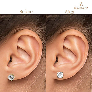 BEADNOVA Magic Earring Lifter Earring Back For Droopy Earring Bullet Clutch With Pad for Heavy Earring (Heart Style, 3 Colors Mix - Gold Plated, Silver, Rose Gold)