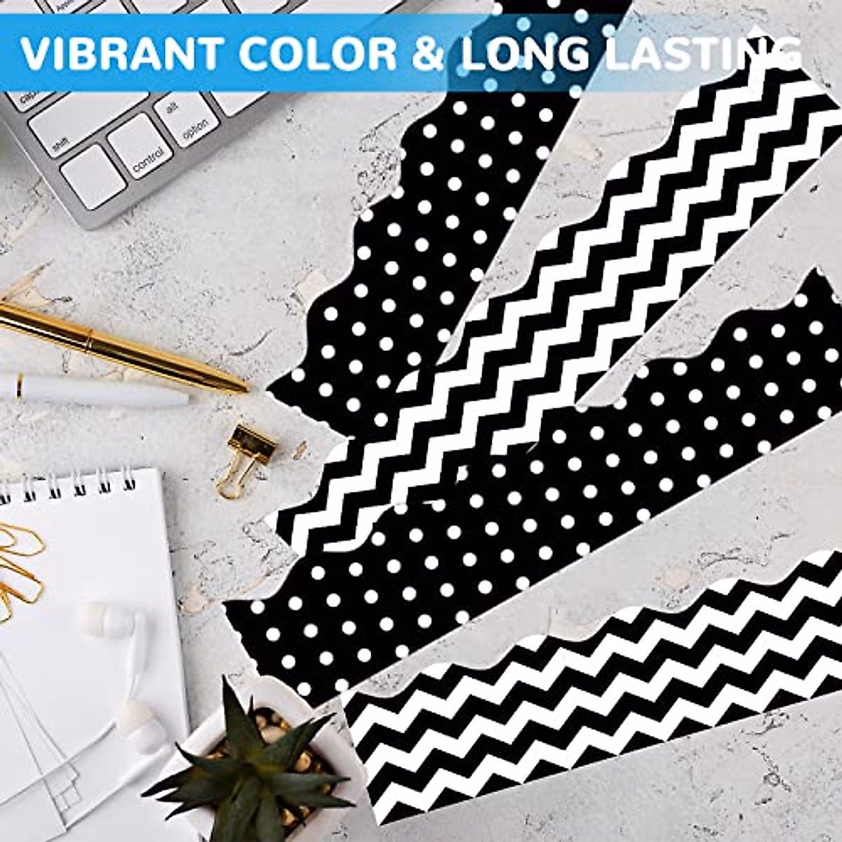 Black Dot Border Trim, 80ft Bulletin Board Borders, Poster Board Decorating Supplies, Decoration Strips for Bulletin Board Trim, Teacher Student use for Classroom Decor (2 Set)