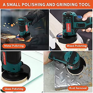 BIHOO 3Inch Mini Angle Grinder,12V Cordless Metal Cutter Machine for Grinding,Cutting with Two Battery