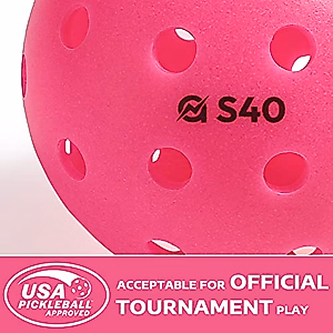 A11N S40 Outdoor Pickleball Balls- USAPA Approved, 3-Pack, Fuchsia