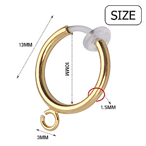 Clip-on Earring Converter, 20 Pieces Non Piercing Earrings Hoop Earrings Components Pour Earring Making, Sliver and Gold