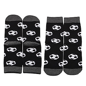 MBMSO Sport Theme Dress Socks Soccer Basketball Volleyball Tennis Baseball Socks Player Team Gifts for Sport Lover Socks (1 Pair Soccer Socks)