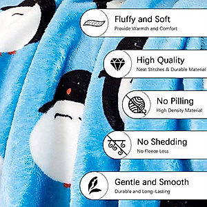 Penguin Blankets for Boys and Girls Kids Plush Blanket Penguin Blanket Penguin Gifts for Women and Kids(50×60inch，penguin1)