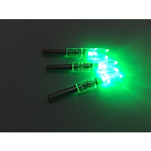 jiexi fashion Compound Bow Arrow Nocks Lighted Led Arrow Nocks for Inside Diameter Pack of 6 (Green)