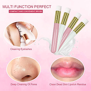 4 Pcs Lash Shampoo Brushes Eyelash Extension Nose Pore Blackhead Facial Deep Cleaning Washing Brush Tools for Women