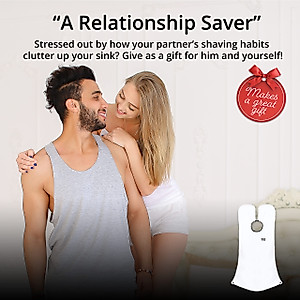 Beard King Beard Bib Apron - Shaving Set for Dad - As Seen on Shark Tank - Men's Hair Catcher for Shaving - Grooming Accessories, White