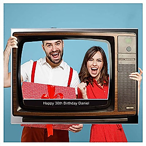 Custom Retro TV Set Photo Booth Prop, Personalized Social Media Television, Telly Screen Photobooth, Retro Selfie Frame, Home Decorations, Birthday Party Supply TV Show Frame