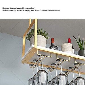 HZHKKP Ceiling Shelf Ceiling Wine Rack Wine Rack Hanging Wine Glass Racks Stemware Holder，Iron Solid Wood Ceiling Shelf，for Bars/Restaurants/Kitchens Storage Rack & Shelves (Size : 80 * 3