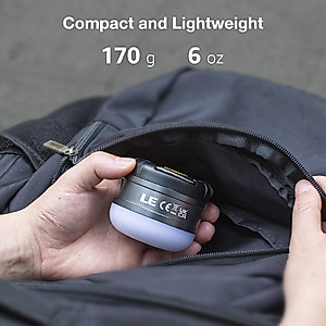 LE LED Camping Lantern Rechargeable, 310LM, 5 Light Modes, Power Bank, Waterproof, Mini Flashlight with Magnetic Base for Hurricane Emergency, Outdoor, Hiking, Home and Car