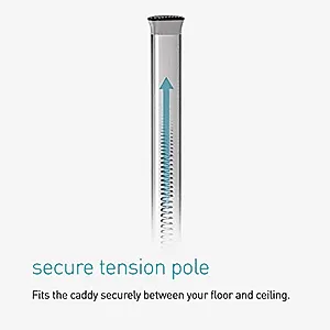 simplehuman 9' Tension Pole Shower Caddy, Stainless Steel and Anodized Aluminum