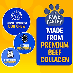 Paw & Pantry 6" Beef Collagen Sticks for Dogs (8 Pk) - Rawhide Free All Natural Collagen Chews for Dogs - Long Lasting Dog Collagen Sticks - Dog Treats Promote Hip, Joint, Skin, Coat, & Dental Health
