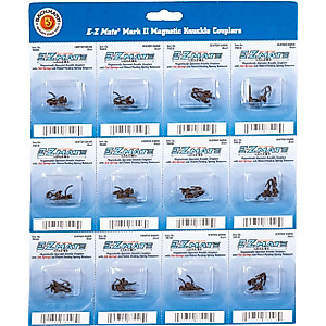 Bachmann Trains - E-Z MATE MARK II COUPLERS - MAGNETIC KNUCKLE COUPLERS with METAL COIL SPRING - CENTER SHANK - SHORT (12 pair/card) - HO Scale