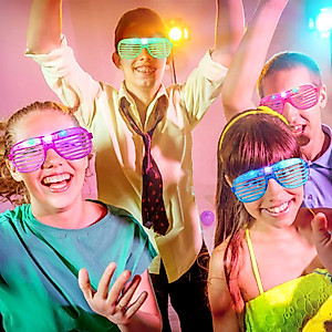 15 Pack Light Up Glasses 5 Colors Glow in The Dark LED Glasses Party Supplies for Kids Adults 80s Shutter Shades Neon Party Favors