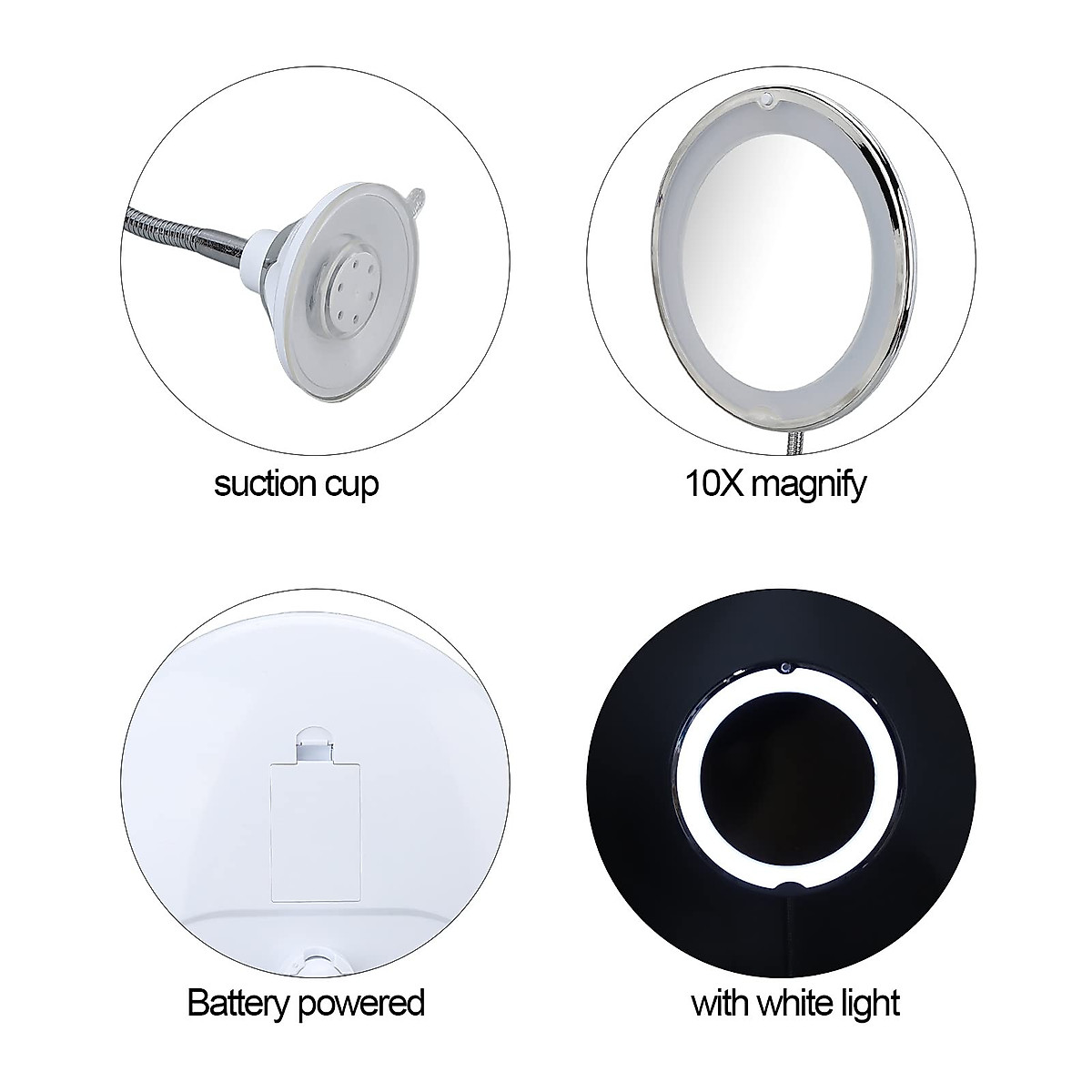 Makeup Mirror, 10 x 8 Easy to Install Suction Cup Makeup Mirror for Makeup