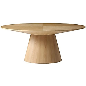 Meridian Furniture 846-T Gavin Collection Mid Century Oval White Oak Wood Dining Table, 72" W x 43.5" D x 30" H