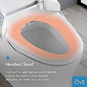 OVE Decors Yosemite Smart Toilet with Integrated Bidet Seat, Heated Seat with Auto Flush and Warm Water and Multi Function Remote Control, White