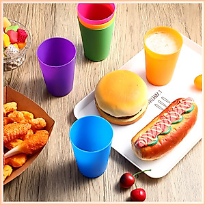 60 Pieces Plastic Kids Cups, 8.5 oz Reusable Plastic Cups Children Drinking Cups Juice Tumblers for Toddler Adults for Parties School Dishwasher Safe, 6 Colors