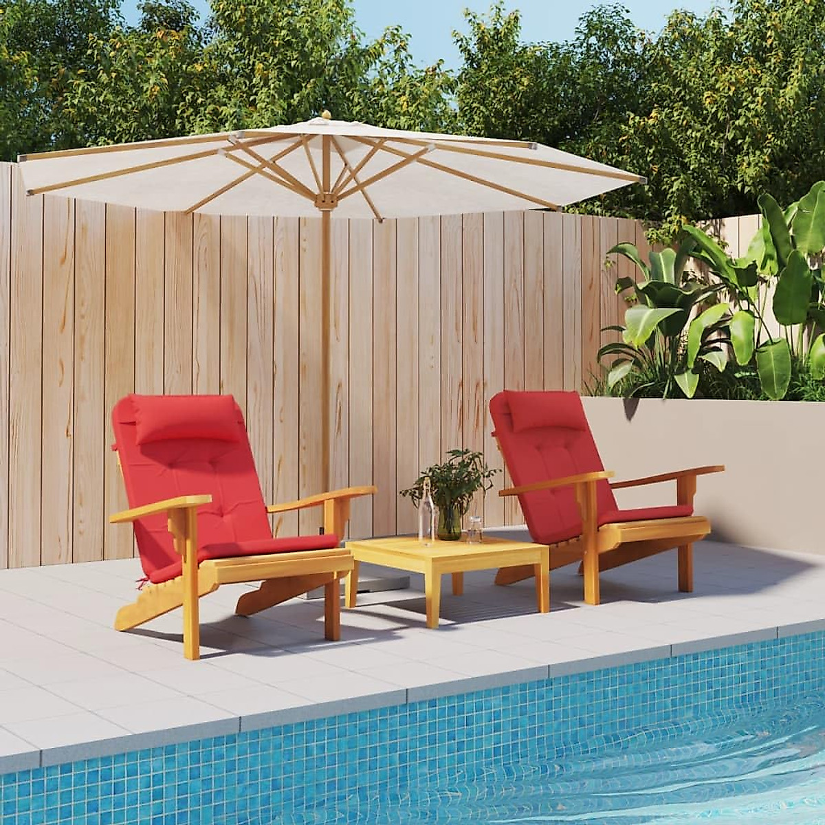 FAMIROSA Adirondack Chair Cushions 2 pcs Red Oxford Fabric,3 KG,361836