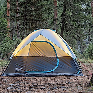 Coleman OneSource Rechargeable 4/6 Person Camping Tent with Airflow System & LED Lighting, Includes Rainfly, Tent Fan, Lights, and Interchangeable Battery Pack, Easy Setup Tent for Camping