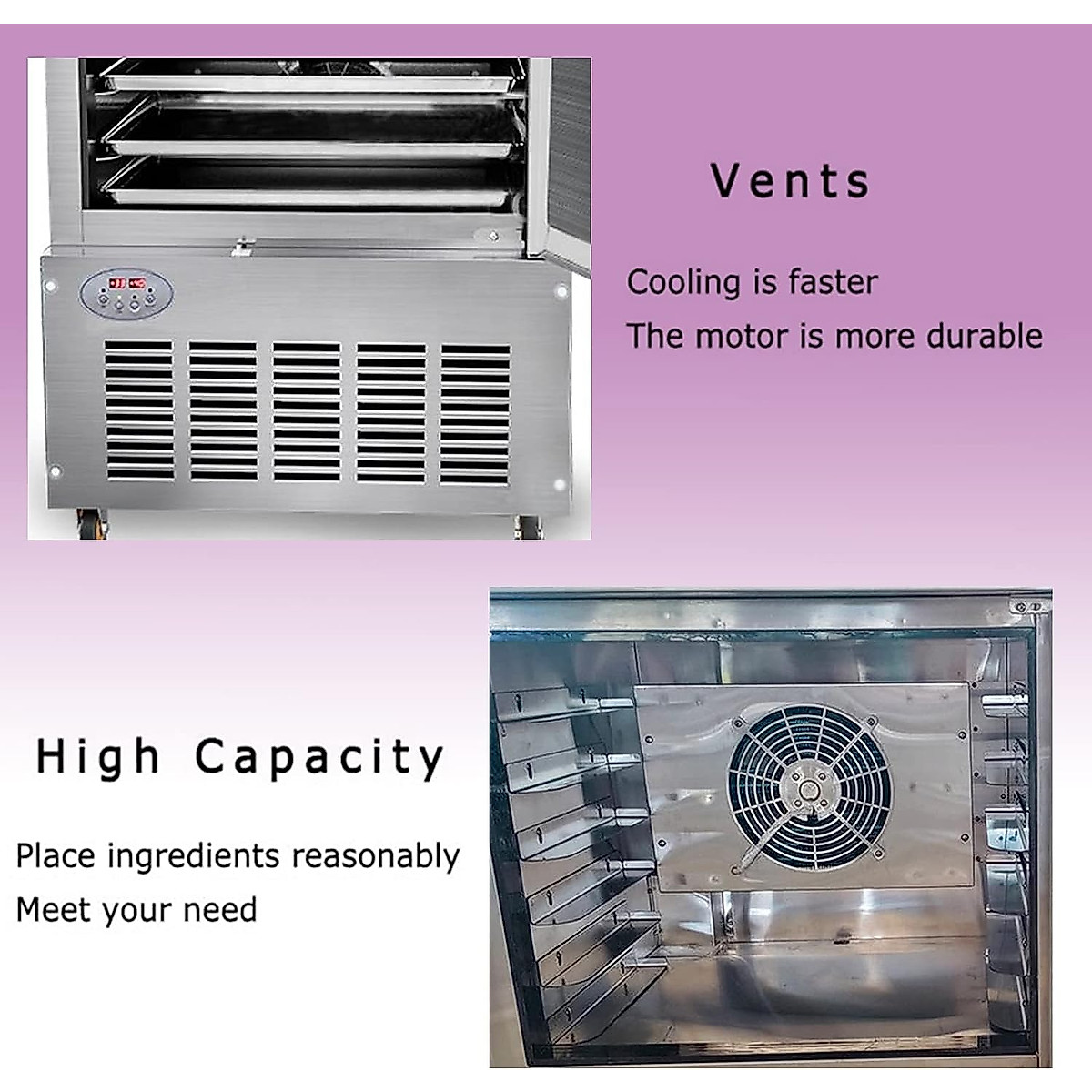 Vaseni 6 Trays 180L Chest Freezer, Blast Freezer Commercial, -40℉~+37.4℉ Blast Chiller Freezer, Temperature Control, Stainless Steel Ice Cream Forzen Meat FIsh Seafood Refrigerator, Restaurant Hotel