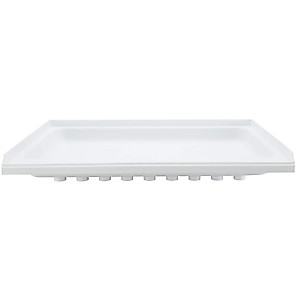 RecPro RV Shower Pan | 36" x 24" x 5" Right Drain in White | RV Shower Base | Camper Shower Pan