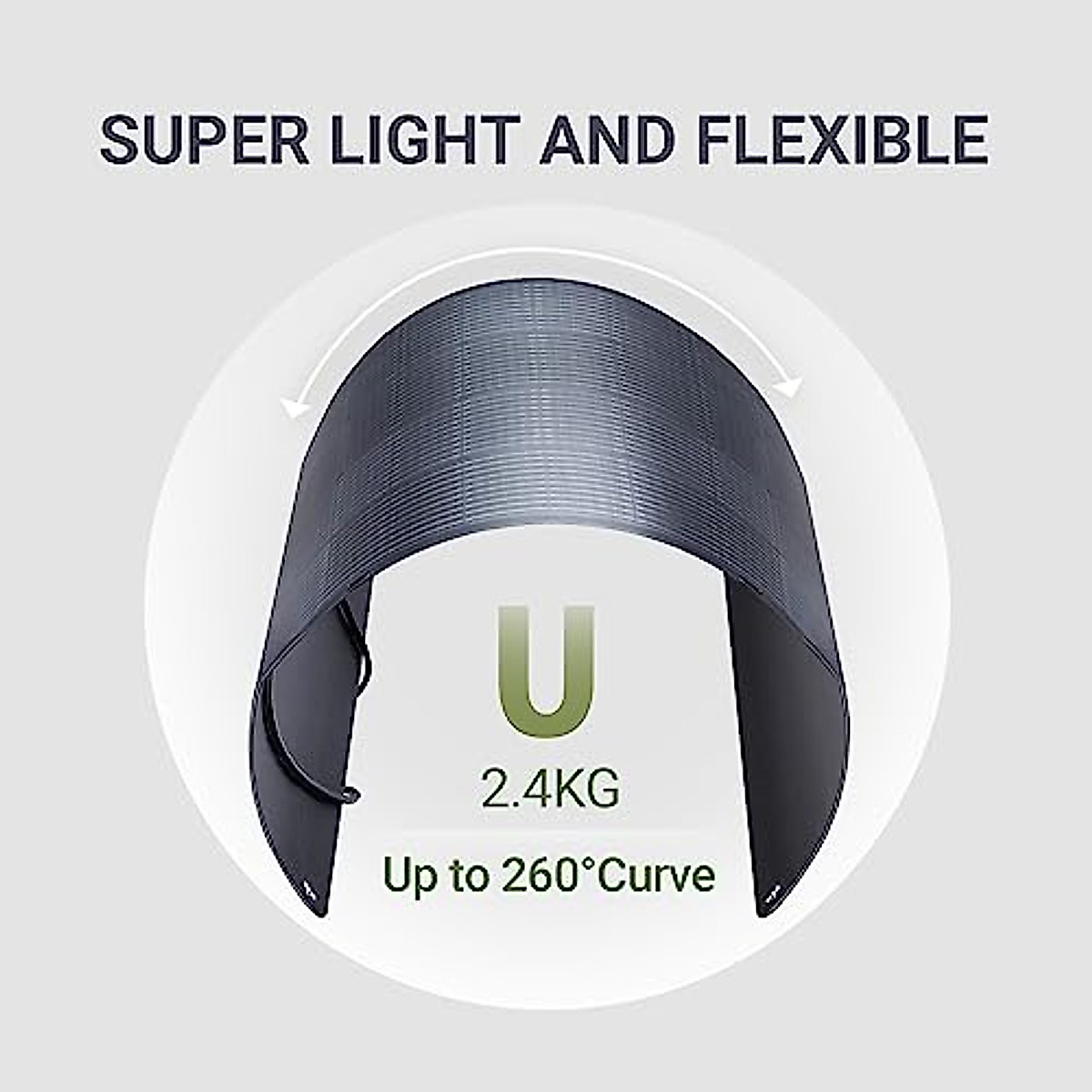 ALLPOWERS SF100 Flexible Solar Panel 100W 24V / 12V IP68 Monocrystalline Solar Modules Bendable Semi-Flexible Mono Solar Panel 100 Watt for RV Roof Boat Cabin Van Uneven Surfaces