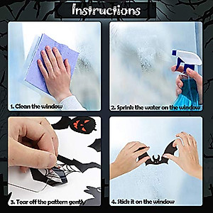 Vanleonet Halloween Window Clings Decals for Window Glass,Double-Side Spooky Removable Window Sticker for Halloween Party Decoration