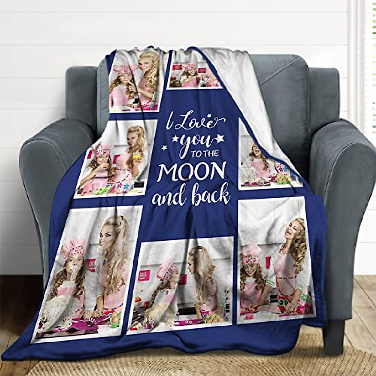Mom Gifts Custom Blankets with Photos Birthday Mothers Day Blanket Gifts Personalized Flannel Throw Blanket Gifts for Mom from Daughters Son