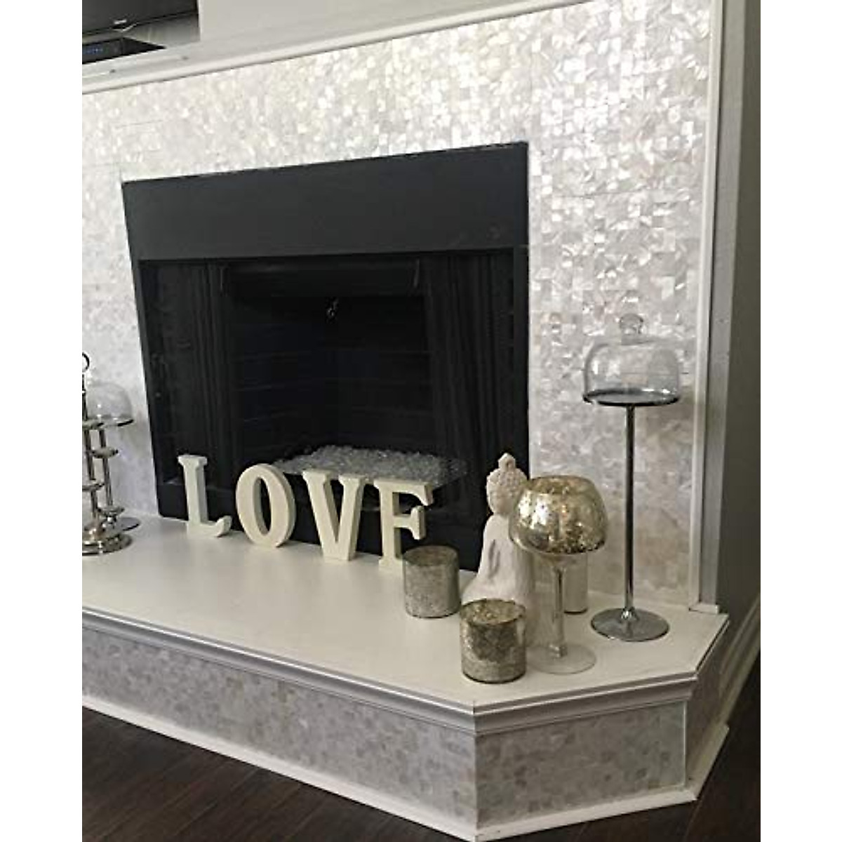 Art3d White Seamless Mother of Pearl Tile Shell Mosaic for Bathroom/Kitchen Backsplashes (10 Sheets)