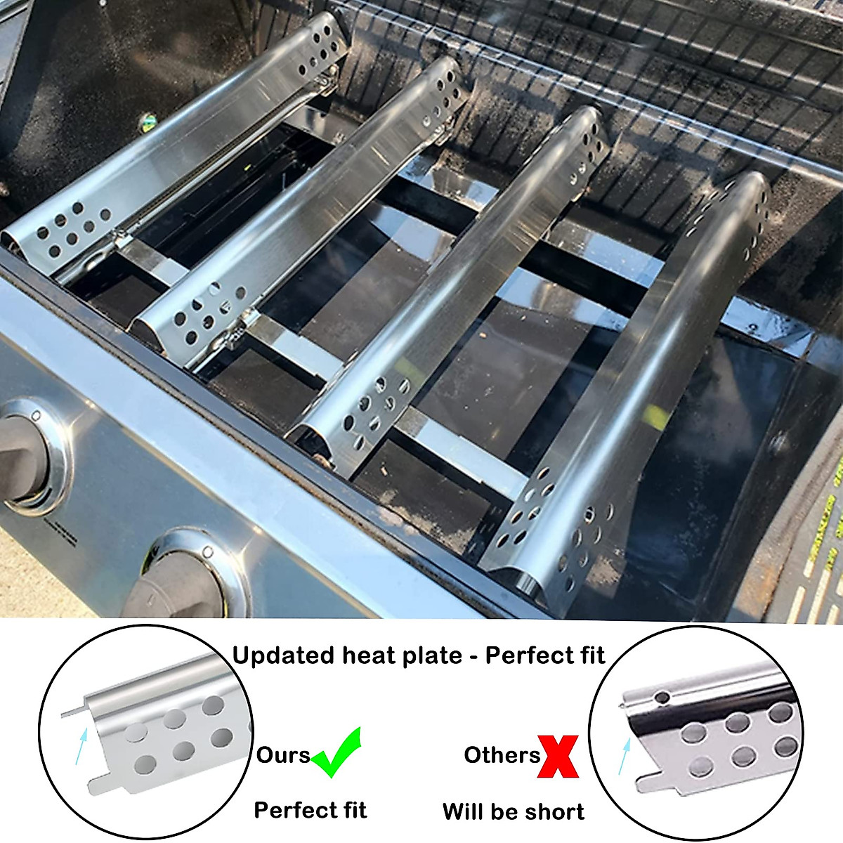 SUONA Grill Replacement Parts for Charbroil Performance 5 Burner 463347518 463347519 463335517 463342119 463347418 G470-0004-W1 G470-0004-W1A G470-0002-W1 Cooking Grate Heat Plates Burner Tube Kit