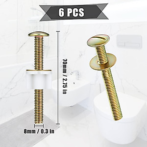 AIEX 6 Sets Toilet Seat Screws and Bolts, Metal Screws for Toilet Seat Bolts Replacement with Plastic Nuts and Metal Washers Toilet Bolt Set for Replacing Top Mount Toilet Seat Hinges