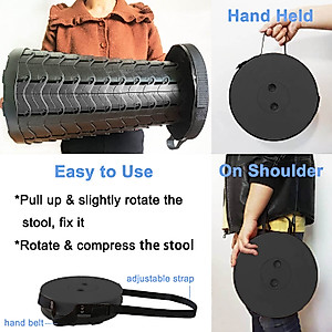 Avenoir Telescopic Portable Stool, Camping Retractable Folding Stool for Fishing, Hiking, Travel, Queuing, Gardening Max Load 397lb(Black)