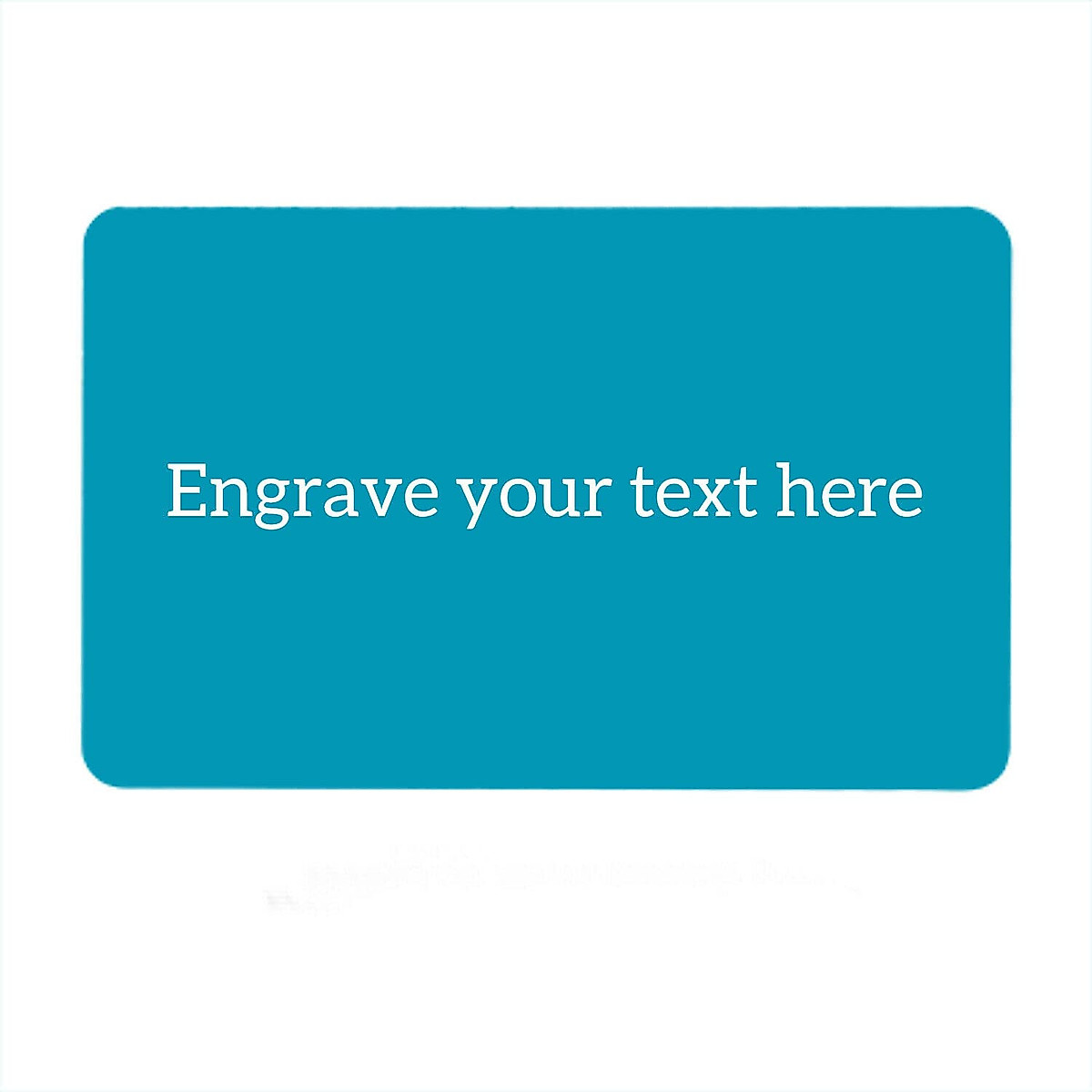 Personalized Text Engraving Wallet Insert Card (Turquoise Blue)