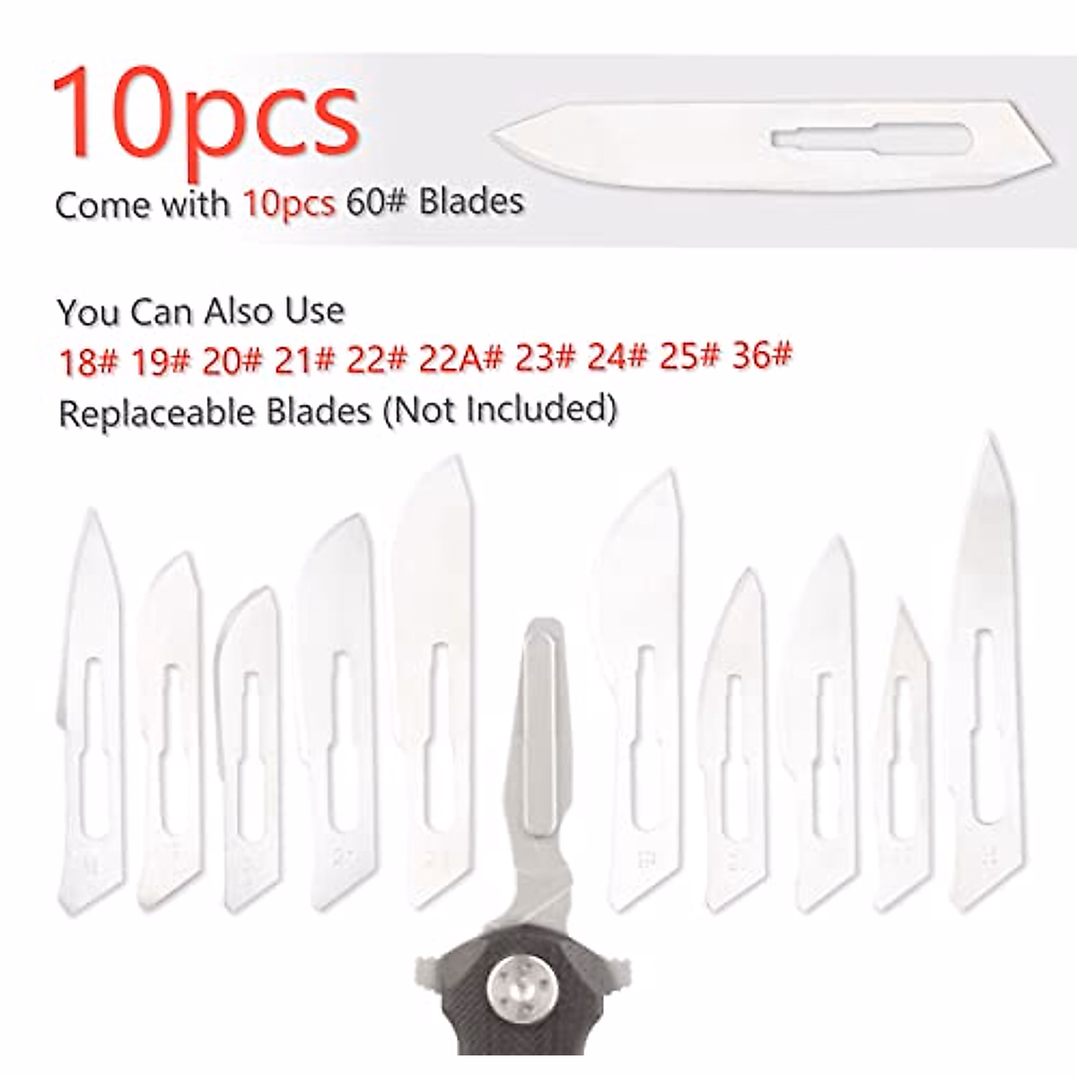 TENCHILON T369 Small Folding Pocket Flipper Scalpel Knife, 10pcs #60 Replaceable Blades, G10 Handle, Compact Slim Gentleman's Scalpel EDC Utility Knives 1.2oz