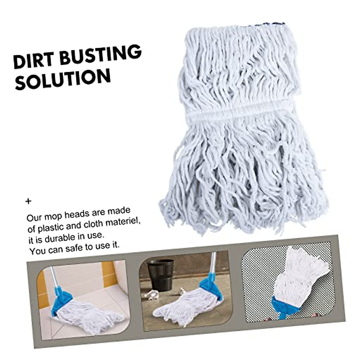 Yardwe Replaceable Mop Head Floor Mops Commercial Mop Microfiber Mop Head Dry Mop Pads Cleaning Mop Head Replacement String Mop Refills Cleaning Mop Cloth Convenient Mop Refill Plastic