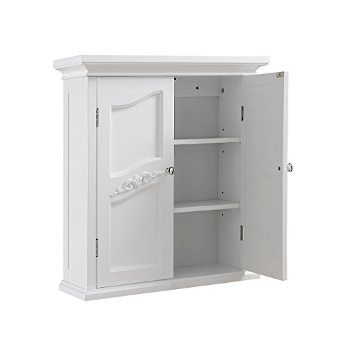 Teamson Home Versailles Removable Wooden Wall Cabinet with 2 Shelves, White