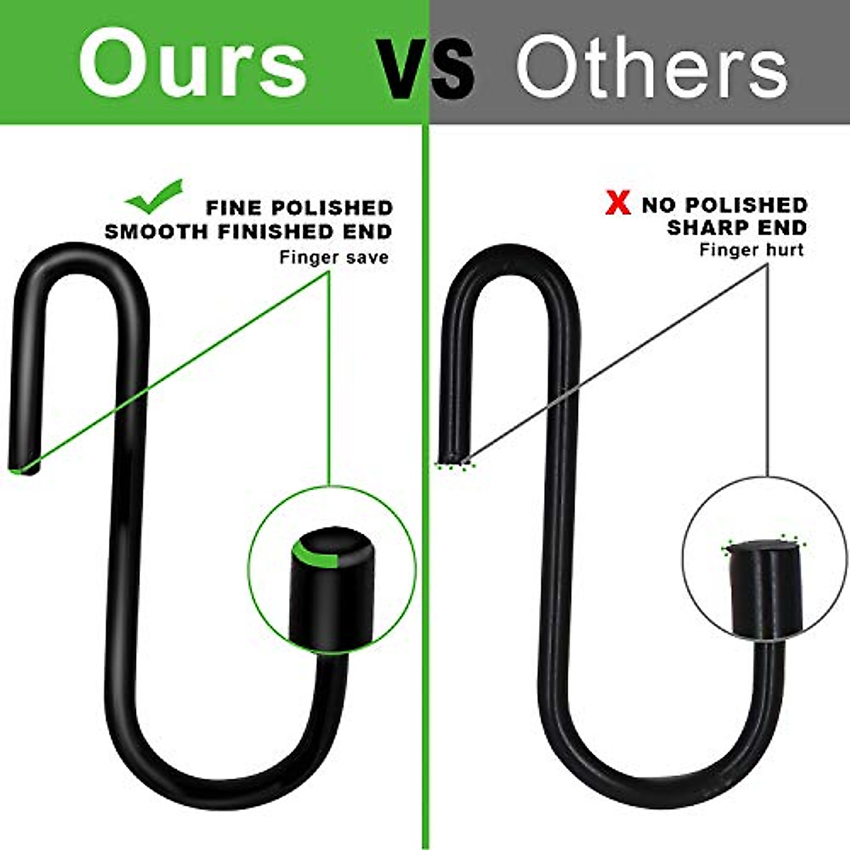 30 Pack ESFUN Heavy Duty S Hooks Black S Shaped Hooks Hanging Hangers Pan Pot Holder Rack Hooks for Kitchenware Spoons Pans Pots Utensils Clothes Bags Towels Plants