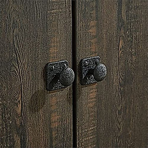 Sauder Steel River Industrial Hutch for Cabinet in Carbon Oak, Carbon Oak Finish