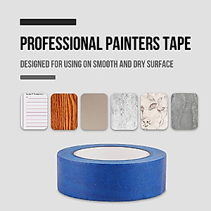 Lichamp Painters Tape Wide 1.5 inches, Masking Blue Painters Tape Bulk Pack, 6 Rolls x 1.5 inches x 55 Yards (330 Total Yards)