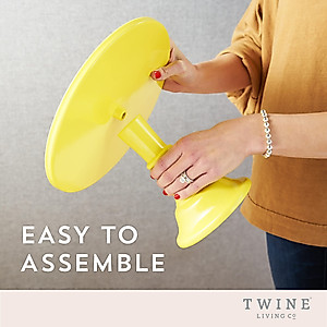 Twine Melamine Cake Stand, Cupcake Display Home Decor Food and Dessert Serving Accessory, 11.5 x 8 Inches, White, Set of 1