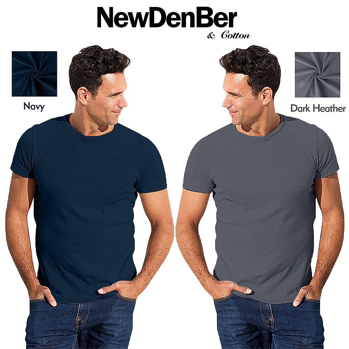 NDB Men's Classic T-shirt Basic Short Sleeve Cotton Tee(pack of 4), Assorted, Medium