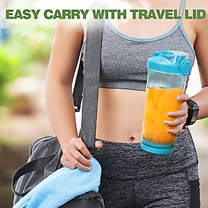 2 Pack Portable Blender,270 Watt for Shakes and Smoothies Waterproof Blender USB Rechargeable with 20 oz BPA Free Blender Cups with Travel Lid.