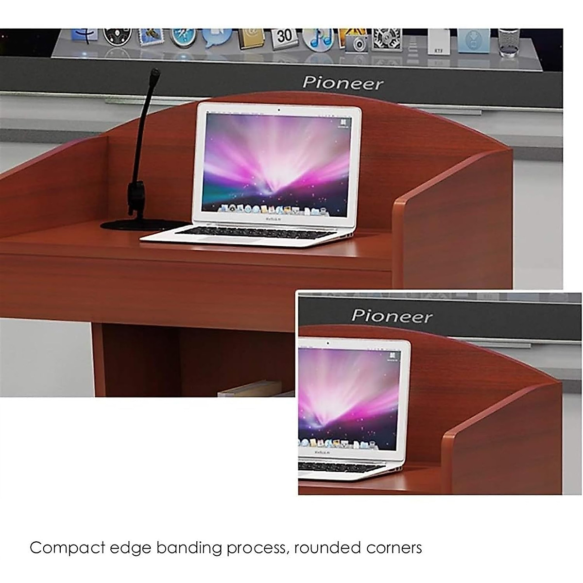 Podium Solid Wood Lecterns Large Podium Stand with Storage Pulpits Church Office Conference School Floor Standing Lecterns