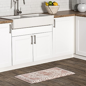 nuLOOM Floral Persian Kitchen or Laundry Comfort Mat, 2x3, Rust