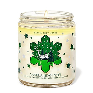 Bath & Body Works, White Barn 1-Wick Candle w/Essential Oils - 7 oz - 2021 Christmas & Winter Scents! (Vanilla Bean Noel)