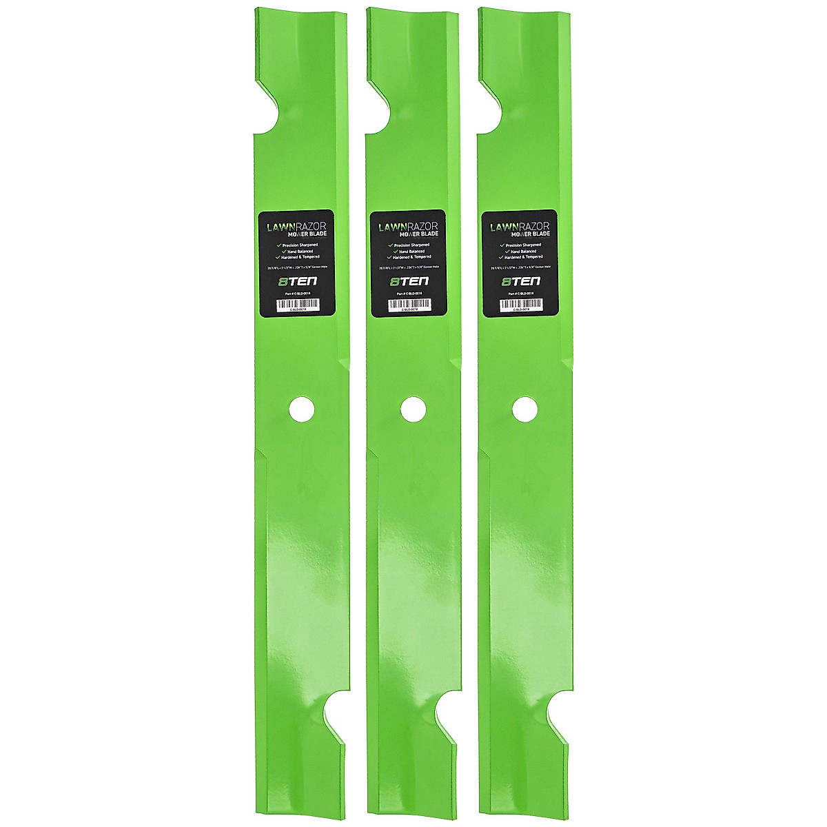 8TEN LawnRAZOR Mower Blade Set for Husqvarna LZ6123 iZ6123 539101733 Snapper 1520842 5020842 Bobcat 42180B (High Lift)